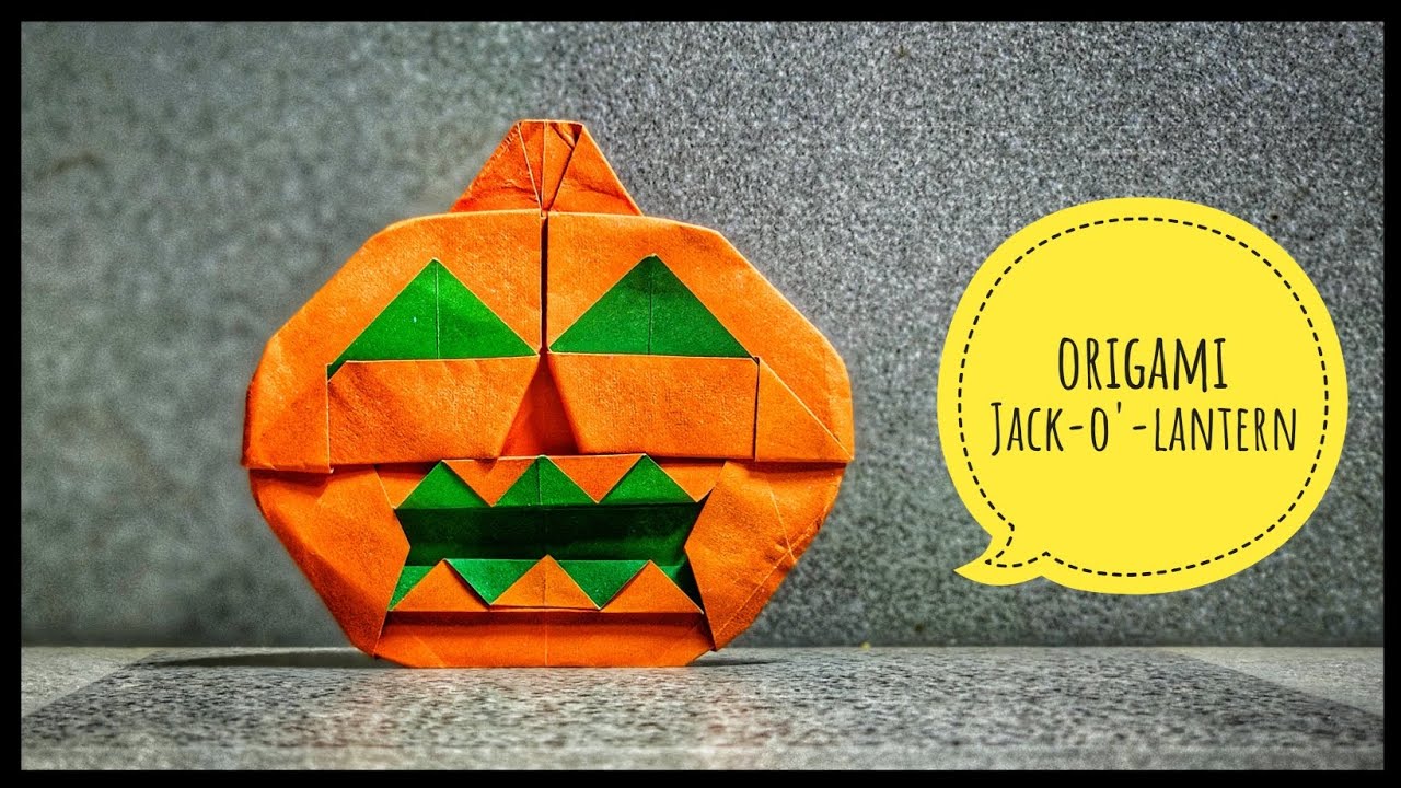 Origami Jack-o'-lantern | Halloween origami | Origami tutorial | Paper ...