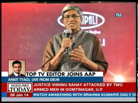 Top TV journalist Ashutosh joins AAP - YouTube