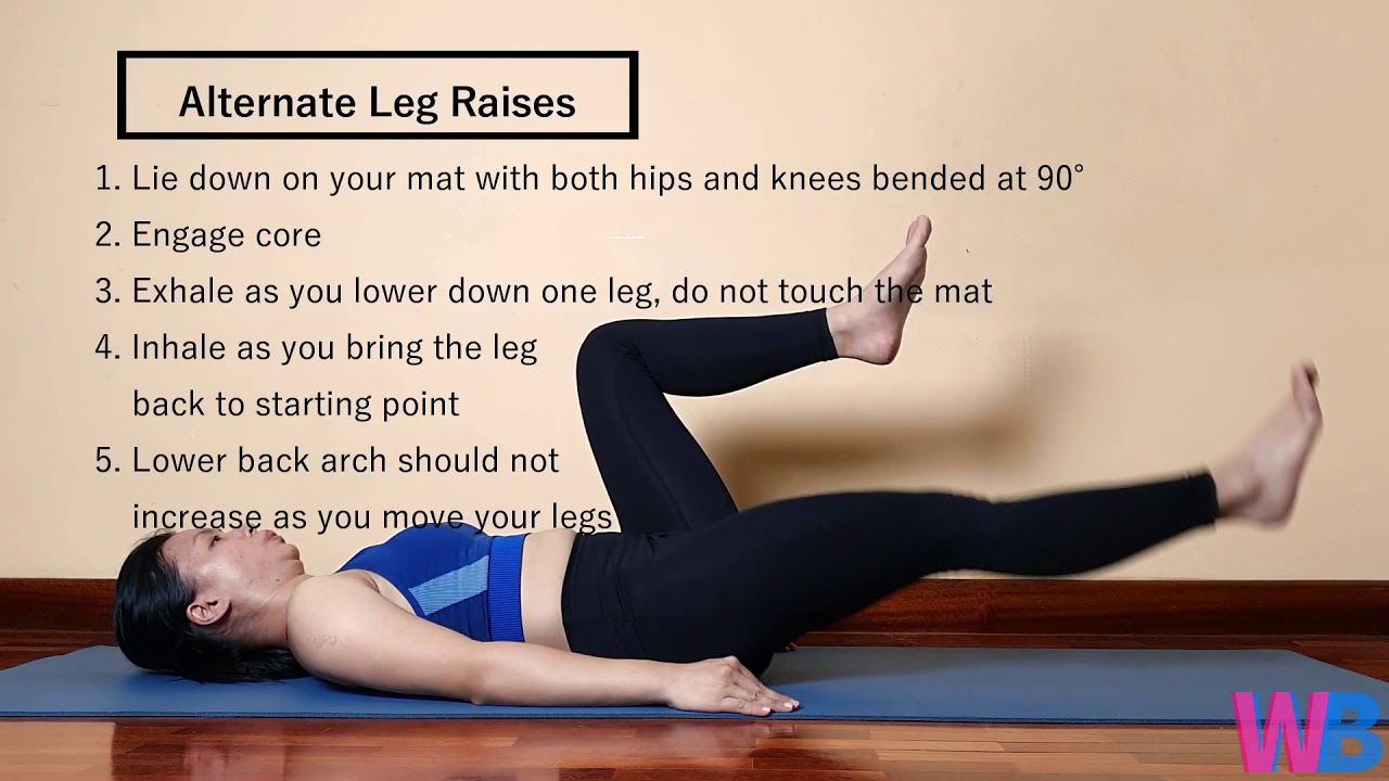 Core Exercises - Alternate Leg Raise - YouTube