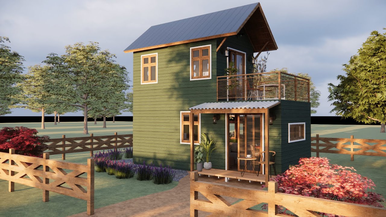 Cozy Small House Design 3x7 Meters (220 SQFT) Living off Grid and Floor ...