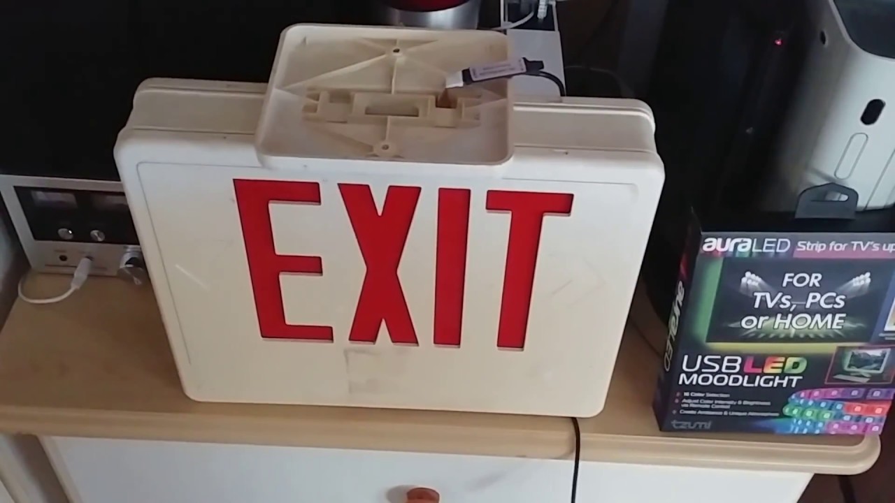 LED strip in an old EXIT sign - YouTube