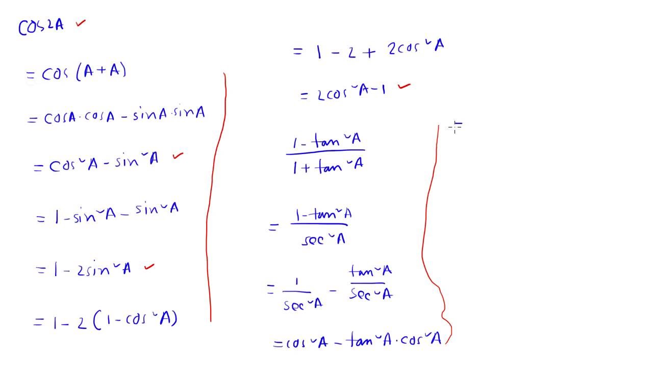 Determination of cos2A - YouTube