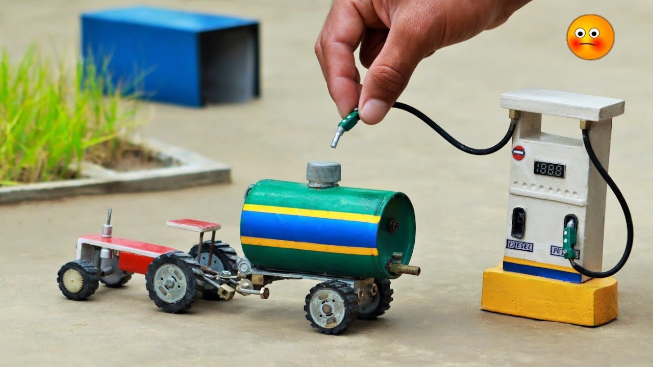 diy tractor mini petrol pump machine science project part #2 ...