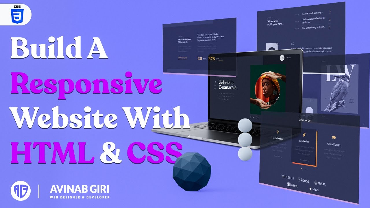 Build A Responsive website only use HTML & CSS. - YouTube
