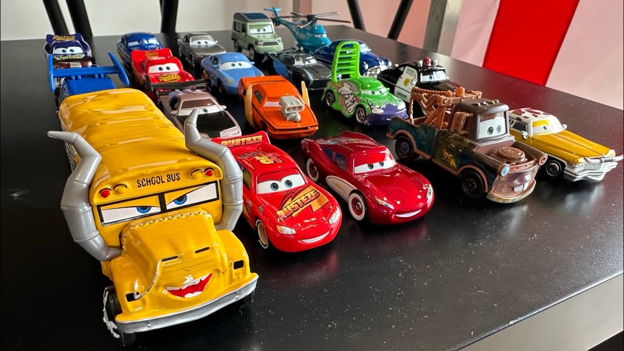 Disney Pixar Cars fall into water: Lightning McQueen, Chick Hicks ...