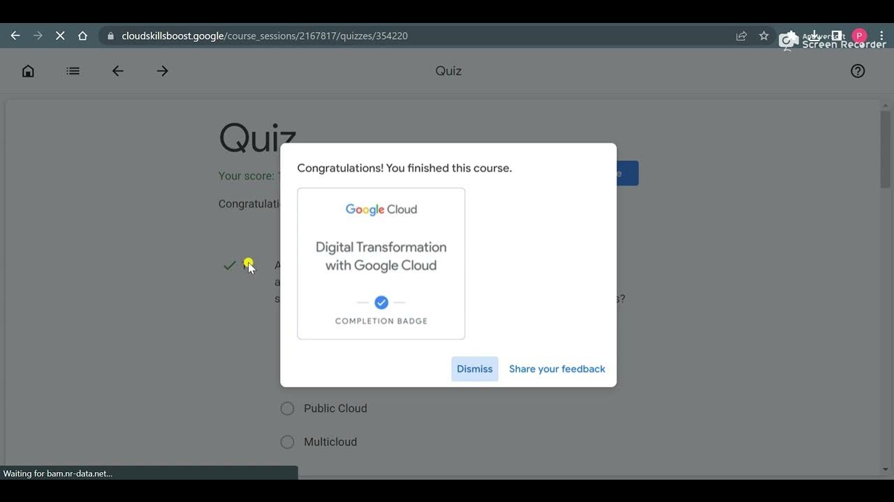 Digital Transformation with google cloud quiz answers - YouTube