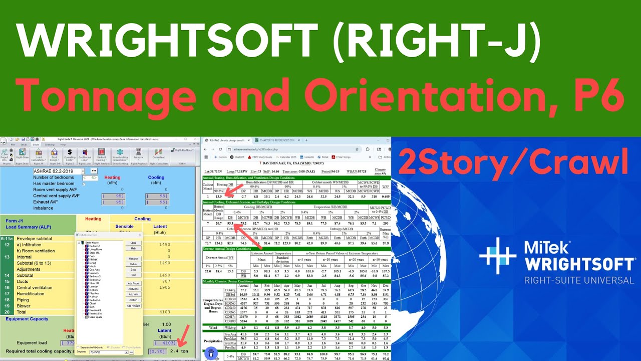 Wrightsoft (Part 6): 2 Story /Crawl - Heat load Tonnage, Orientation ...