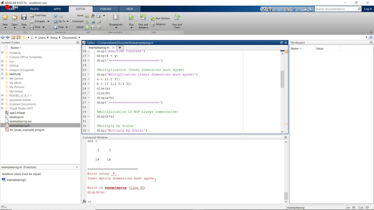 Matrix Math in MATLAB - YouTube