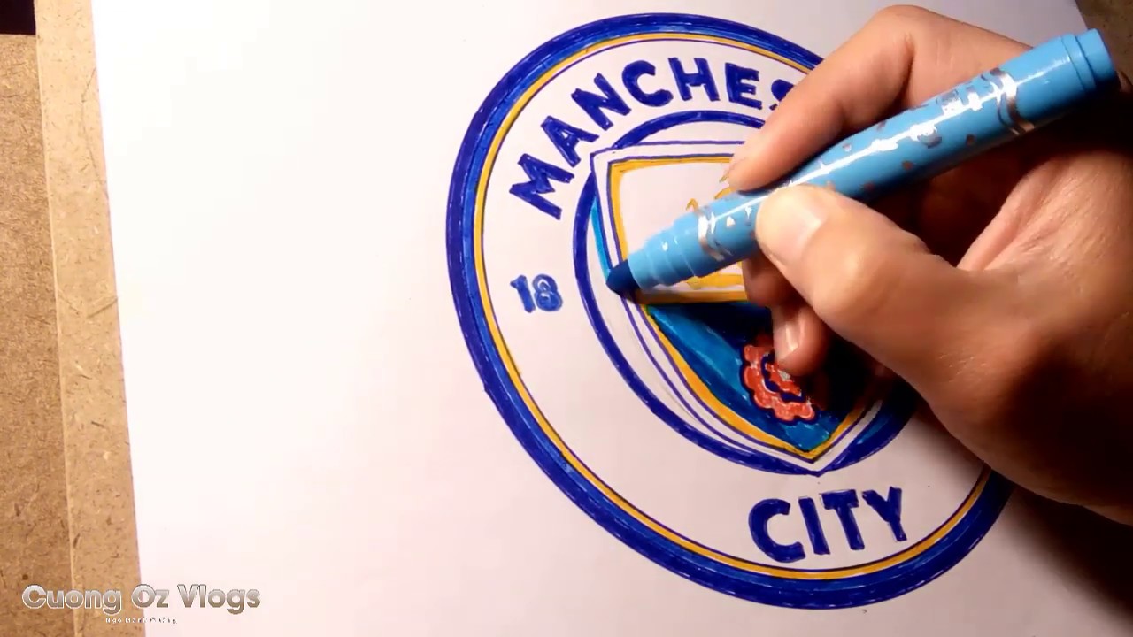 Vẽ logo Manchester City - Draw logo Manchester City - YouTube