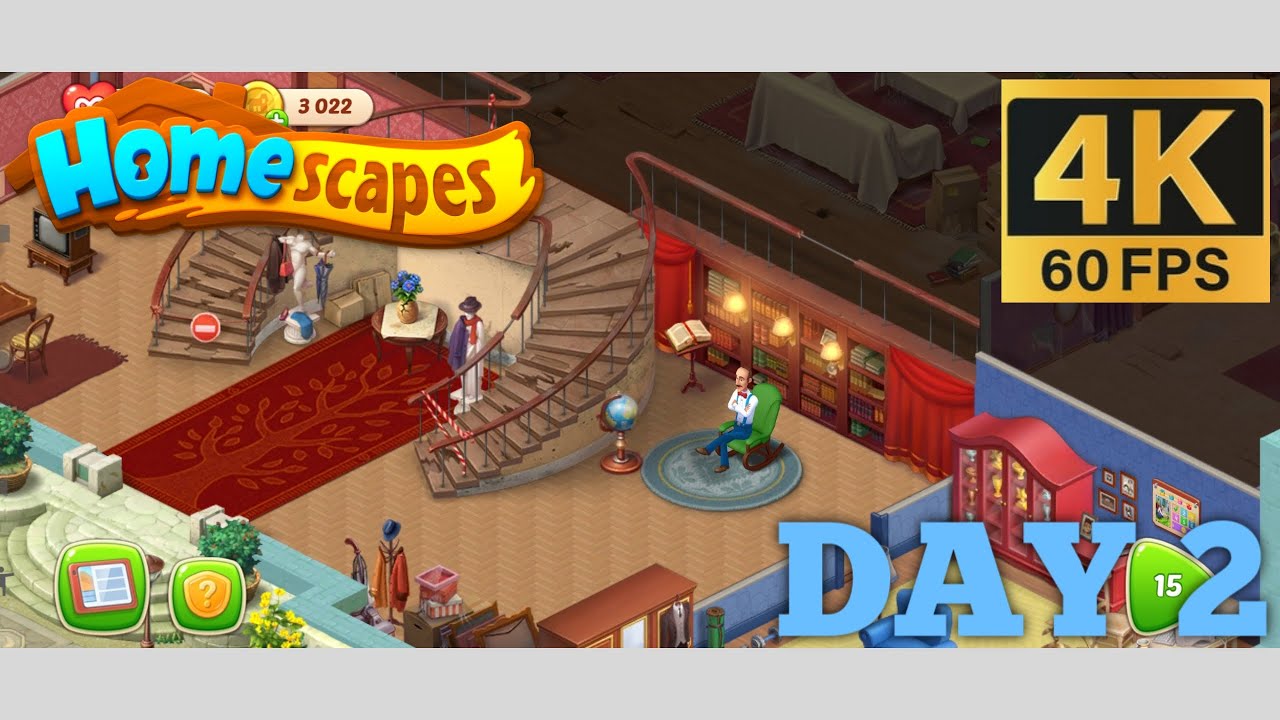 HomeScapes Gameplay ( Android | iOS ) - DAY 2 Full Walkthrough | 4K 60 ...
