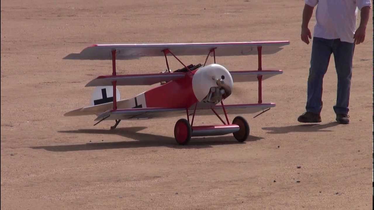 Carl & Robert's Balsa USA 1/3 Scale Fokker DR-1 Triplane Maiden - YouTube