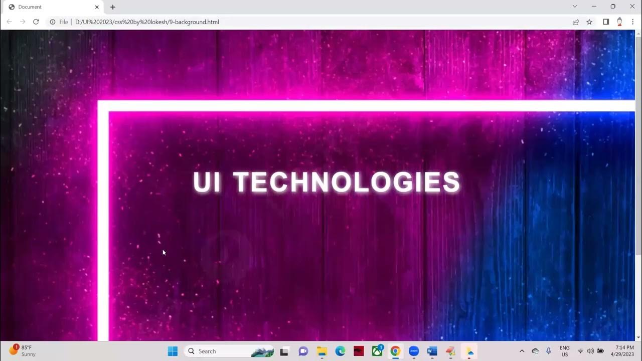Css Background Attachment Java Full Stack By Lokesh Jammugani 2023 April Youtube