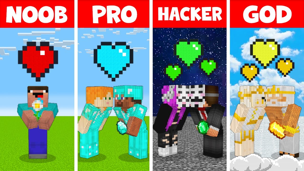 Minecraft NOOB vs PRO vs HACKER vs GOD: LOVE STORY CHALLENGE in ...