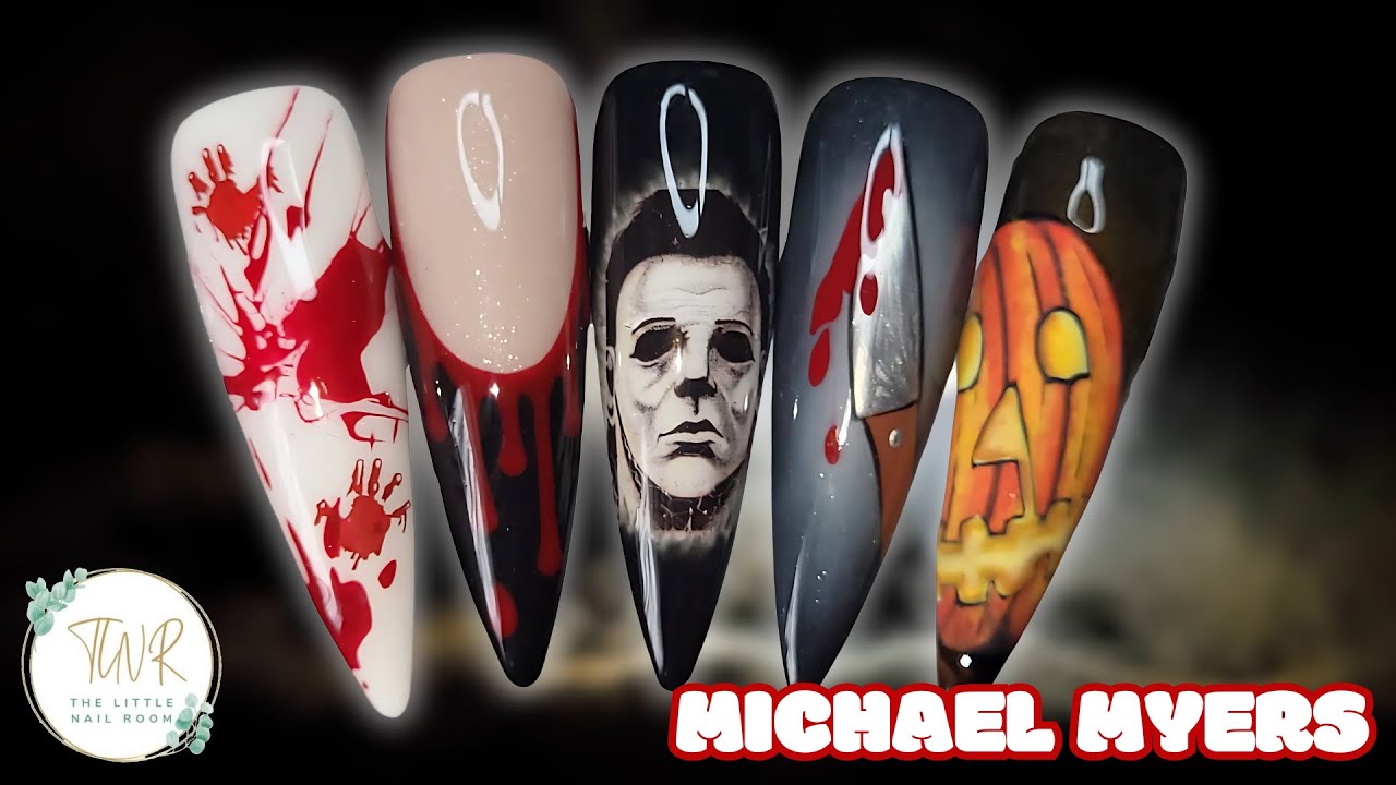 🎃MICHAEL MYERS🔪 | HALLOWEEN NAILS | #nails #halloween #naildesign # ...