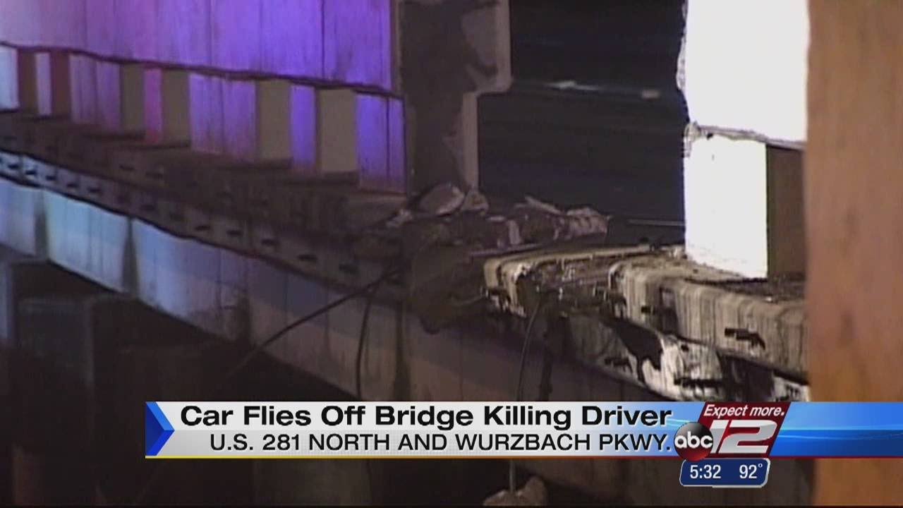 Car flies off bridge into creek; driver killed - YouTube