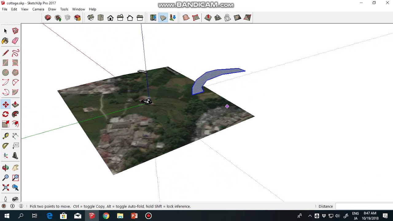 stamp objek sungai menggunakan sandbox tools sketchup - YouTube