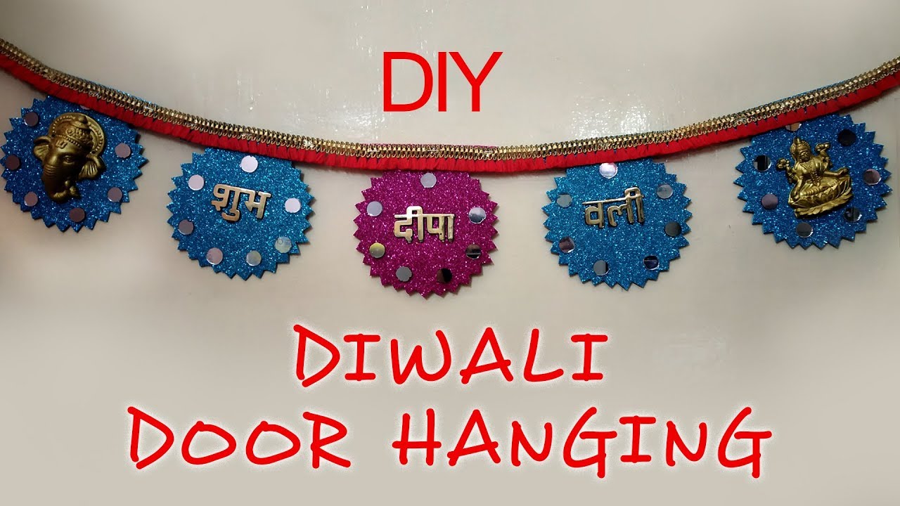 #toranmaking I DIY Door Hanging Toran Making from glitter paper I Door ...