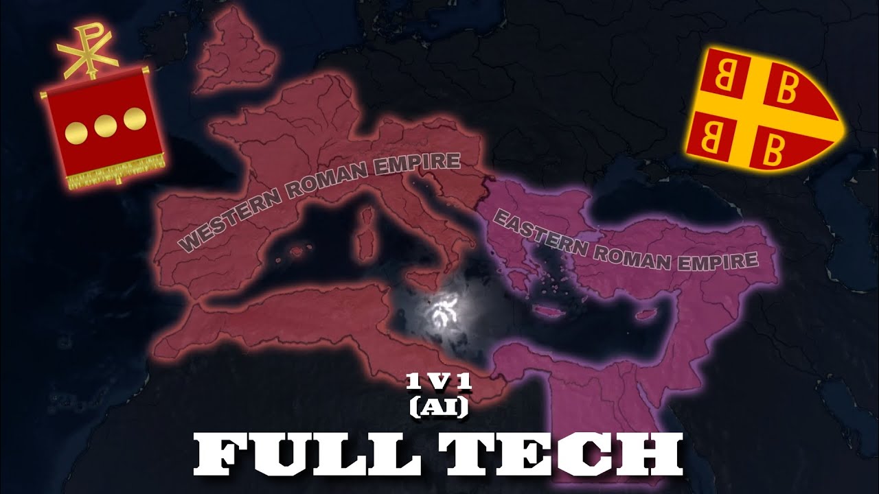 Western Rome vs Eastern Rome FULL TECH [HoI4 AI Timelapse] - YouTube