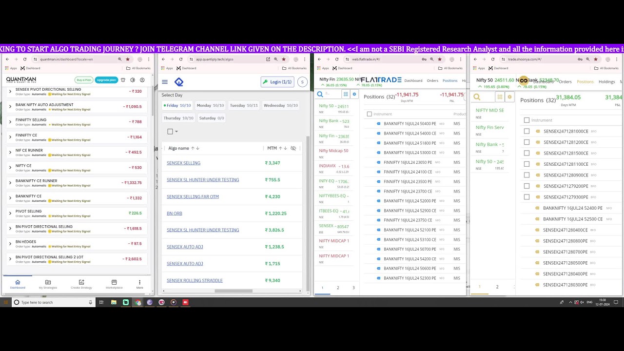 LIVE STREAMING OF ALGO TRADING (TRADE FLIX) - 12-07-2024 EPISODE 219 ...