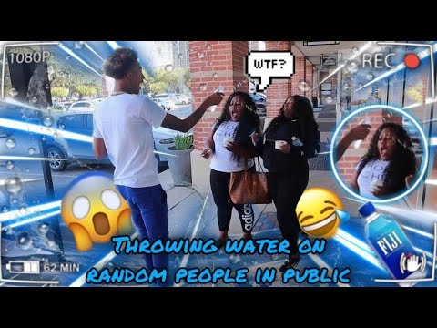 THROWING WATER ON RANDOM PEOPLE IN PUBLIC - YouTube