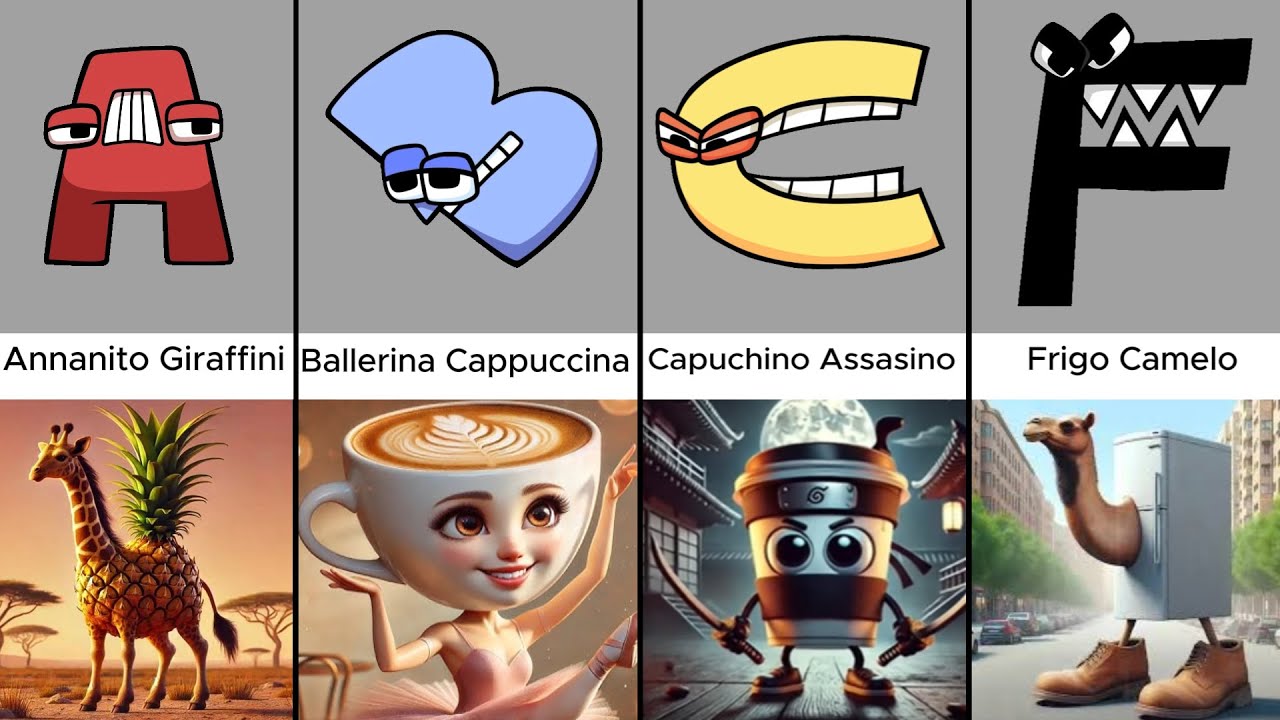 Comparison: Comparison: Italian Brainrot Animals by Alphabet Lore Part ...