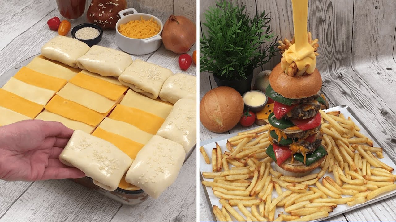 Best Ever Burgers 😍 Summertime Meatloaf 🥖 Layered Burger Pasta 🍝 Burger ...
