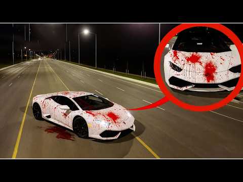 If you ever see this Lamborghini with BLOOD all over it, Drive away fast! (It's a Trap)
