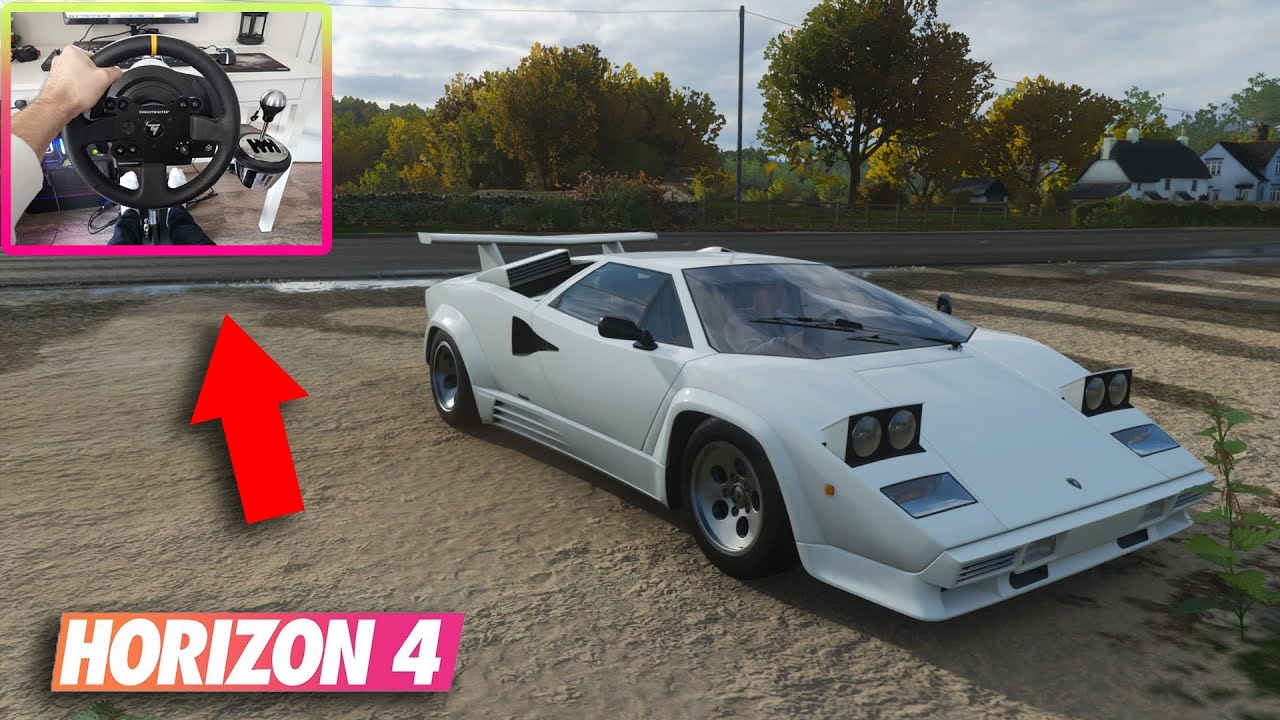 Forza Horizon 4 Lamborghini Countach | Steering Wheel Gameplay - YouTube