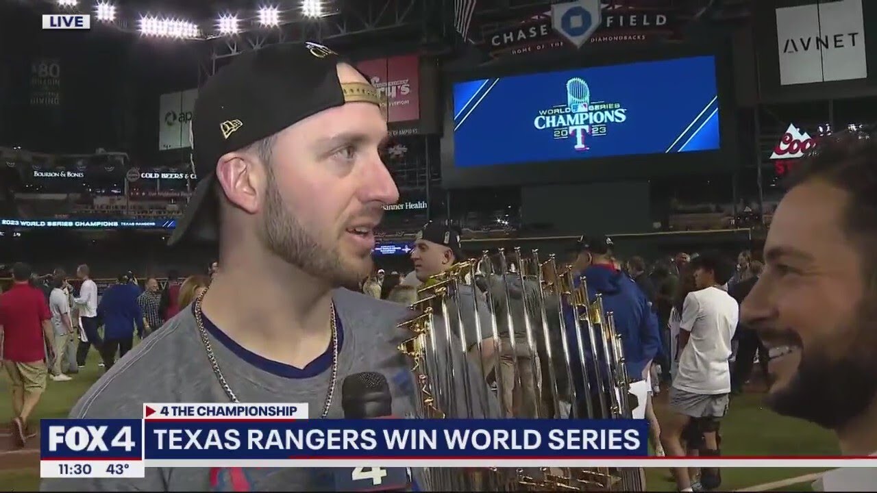 Mitch Garver speaks with FOX 4 after Texas Rangers World Series win ...