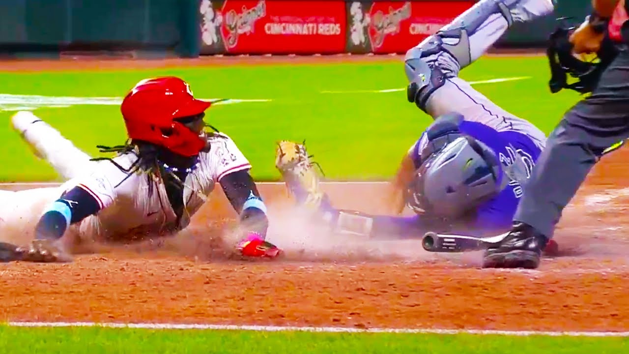 Elly De La Cruz Scores From Third Base on Jeimer Candelario Chopper ...
