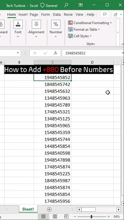 How to add +880 before numbers #shorts #excel #exceltips #exceltutorial #exceltrick #msexcel ...