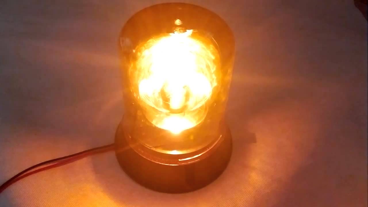 180MM AMBER REVOLVING LIGHT BEACON - YouTube