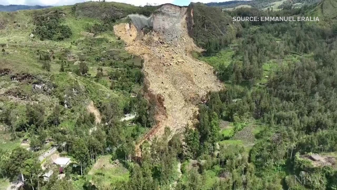 Drone video shows scale of landslide in Papua New Guinea - YouTube