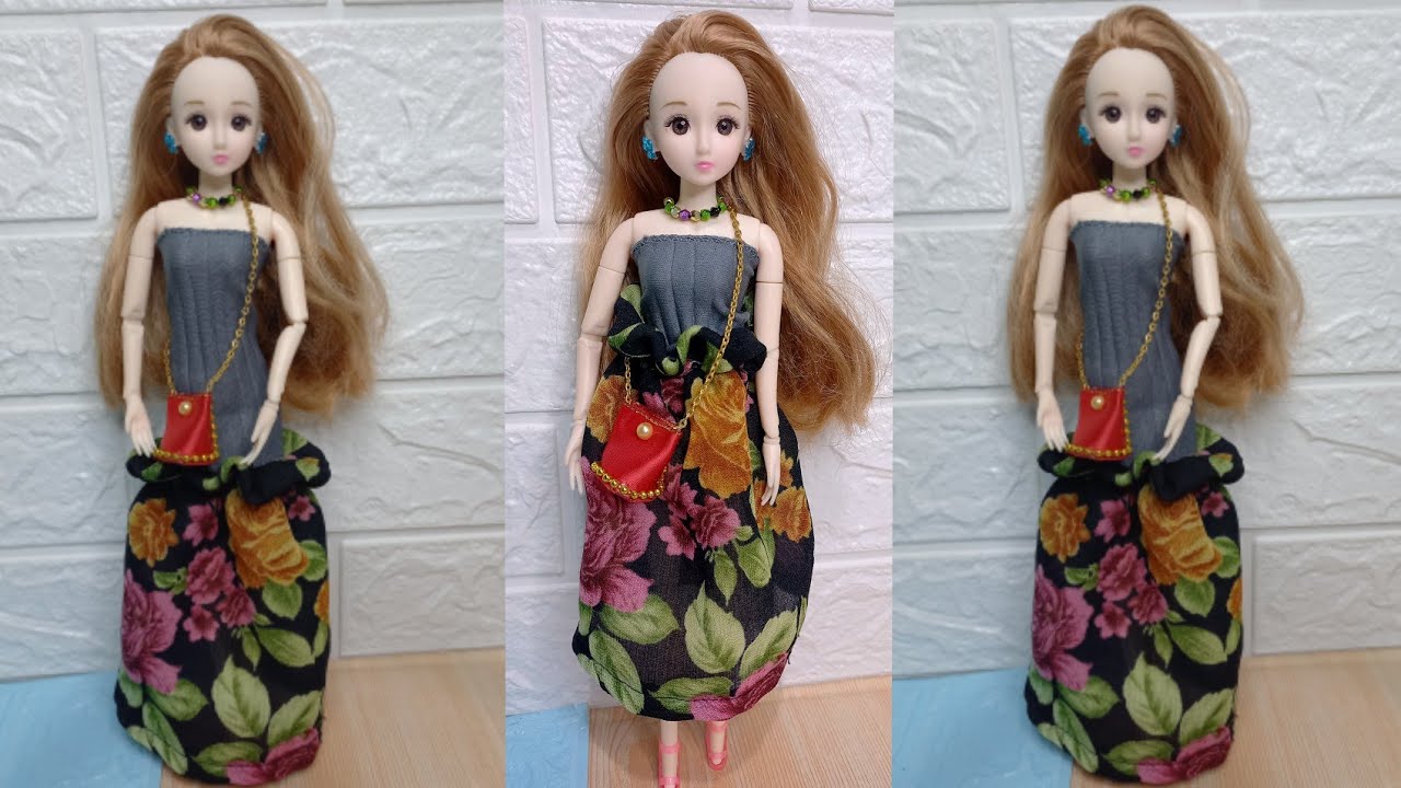 Diy baju barbie mudah dan simpel | diy baju barbie 2 model - YouTube