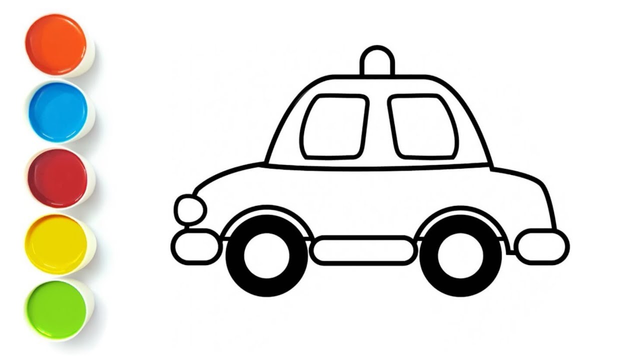 Drawing, coloring and coloring of cars for babies and children | Simple ...