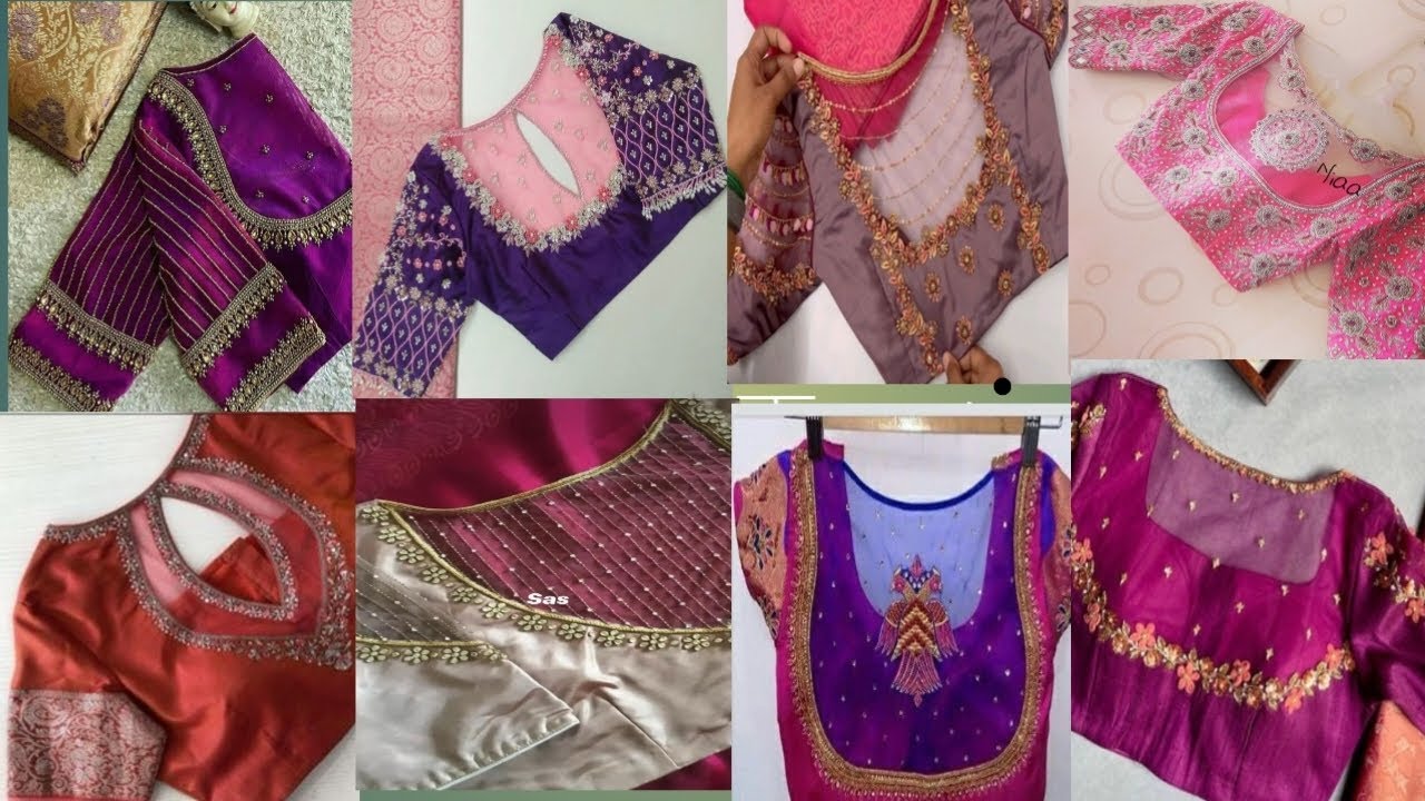 net maggam work blouse designs - YouTube