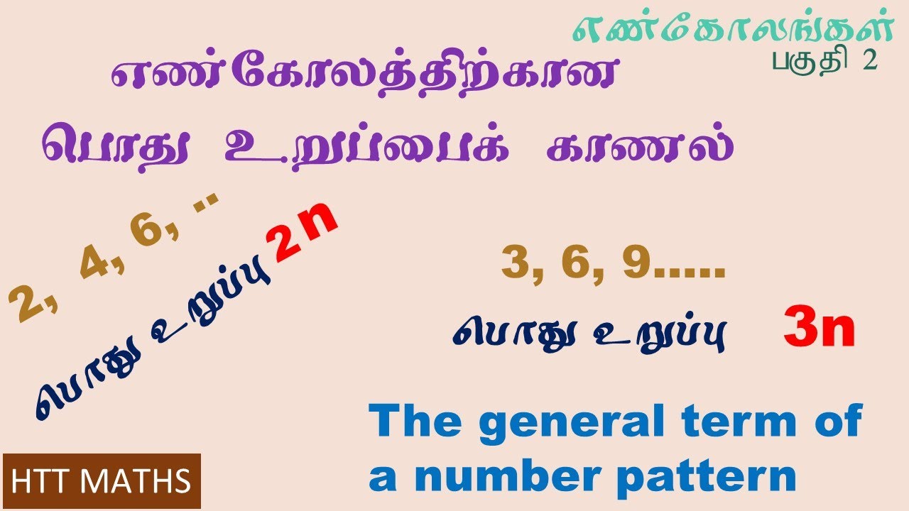 Number Pattern Part 2/General Term of a number pattern/எண்கோலங்களின் ...