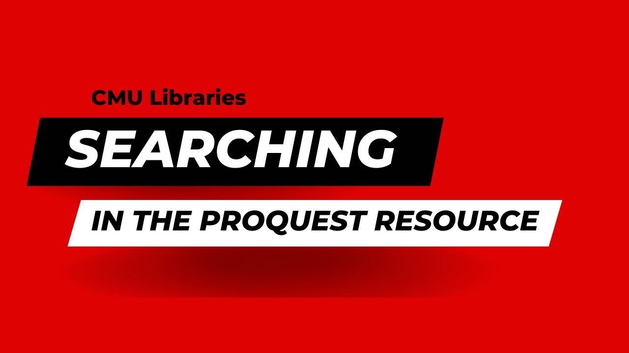 Searching the ProQuest Database - YouTube