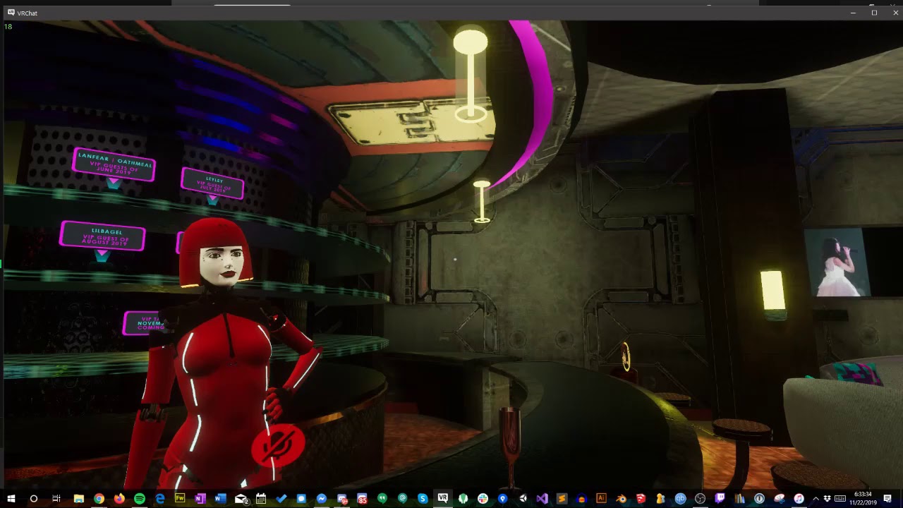 Lakuza Lounge in VRChat, a cyberpunk bar with XR FUI dialogues - YouTube