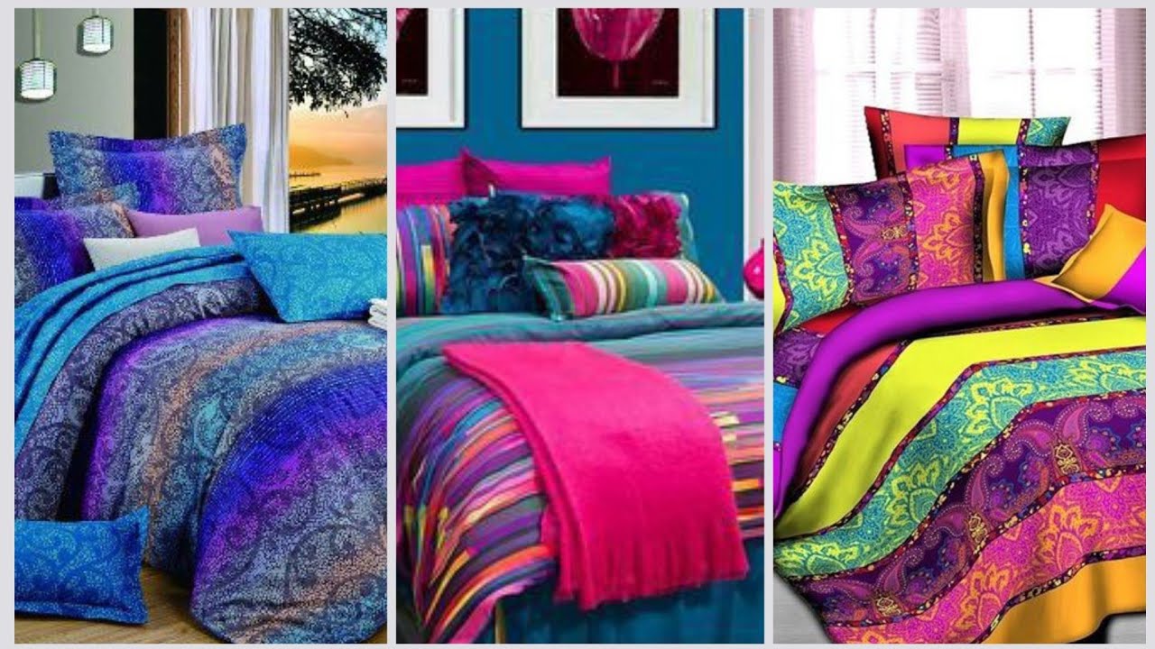 Rainbow color bedding set/#Bedsheets, #pillowcase and duvet set/Most ...