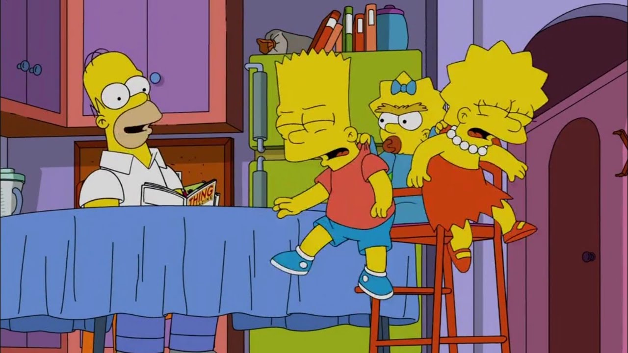 The simpsons Maggie beats Lisa and Bart scene - YouTube