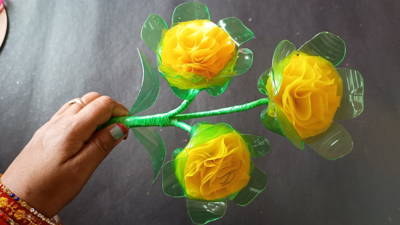 4 Plastic Bottle Flower Craft | DIY Amazing Plastic Bottle Flower Craft ...