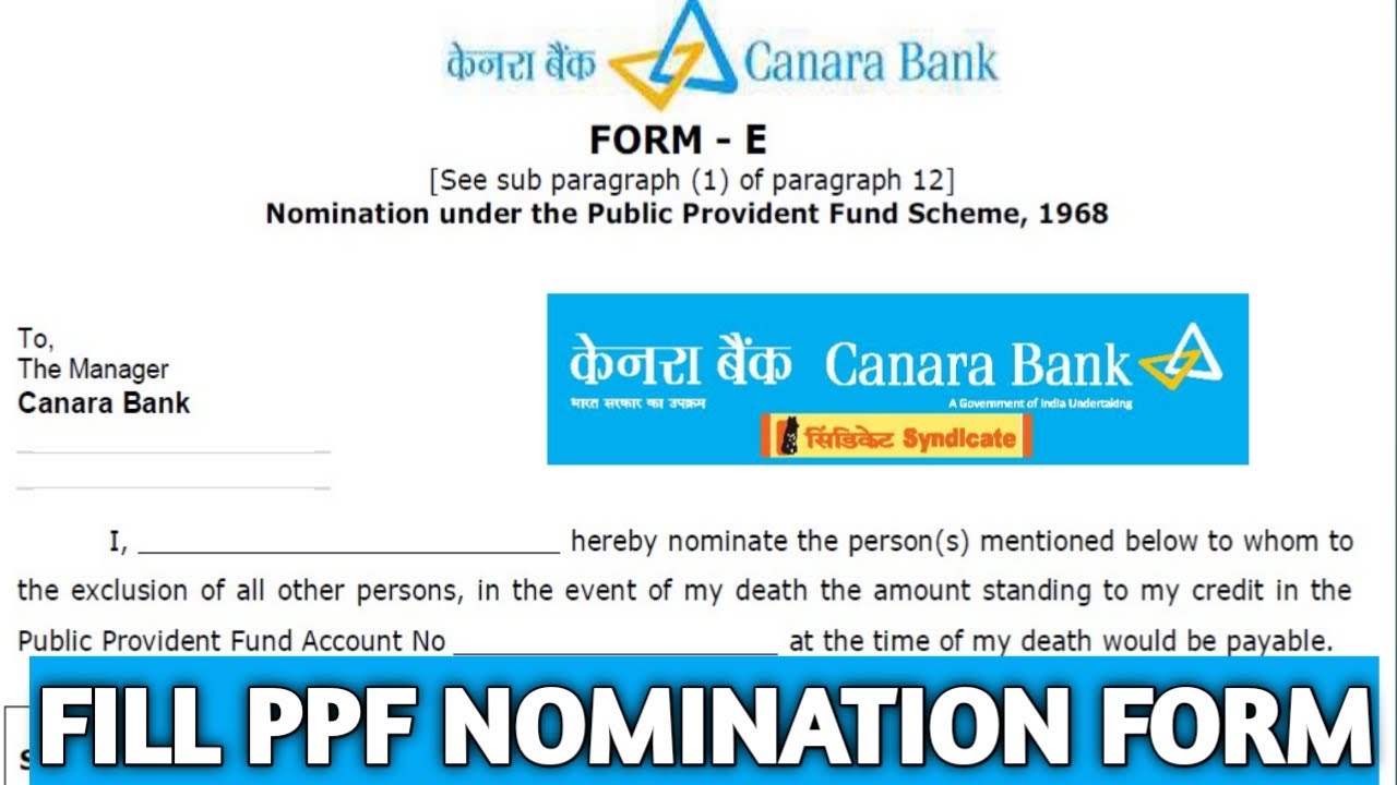 How To Fill PPF Nomination Form Of Canara Bank Canara Bank Ka Ppf how-to-fill-ppf-nomination-form-of-canara-bank-canara-bank-ka-ppf