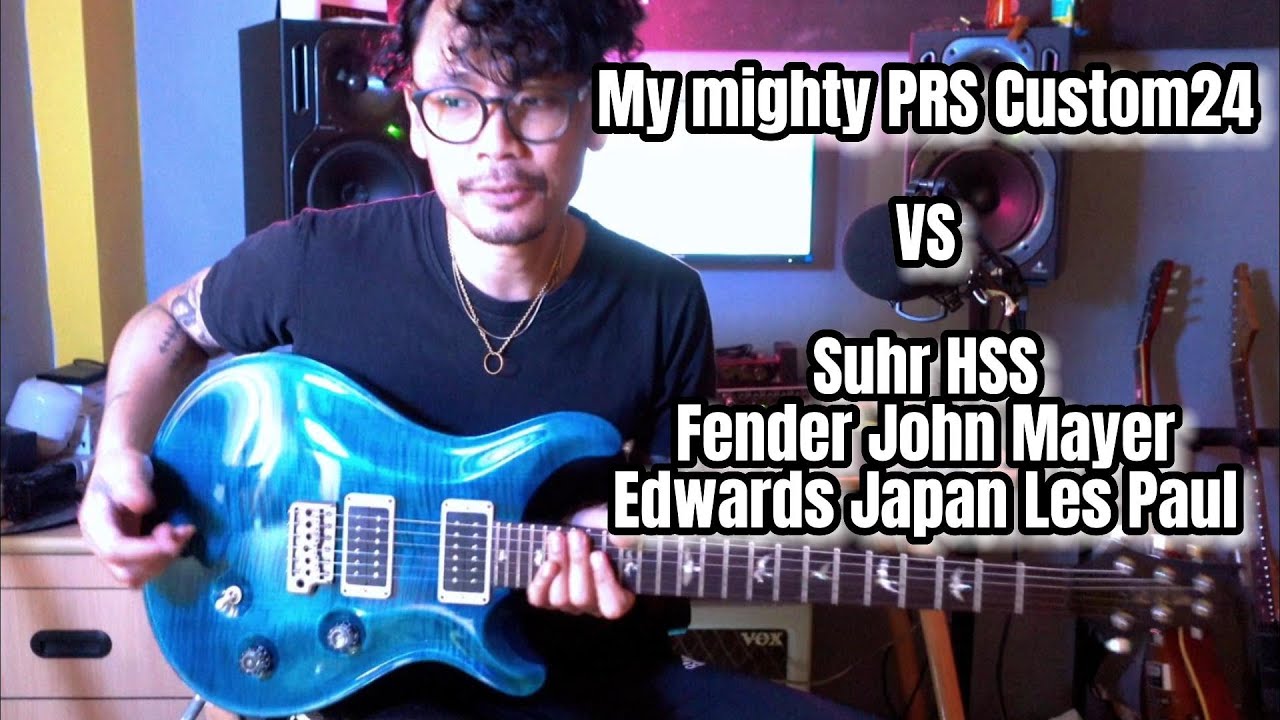 PRS Custom24 VS Suhr HSS, Fender John Mayer Signature, Edwards Les Paul ...