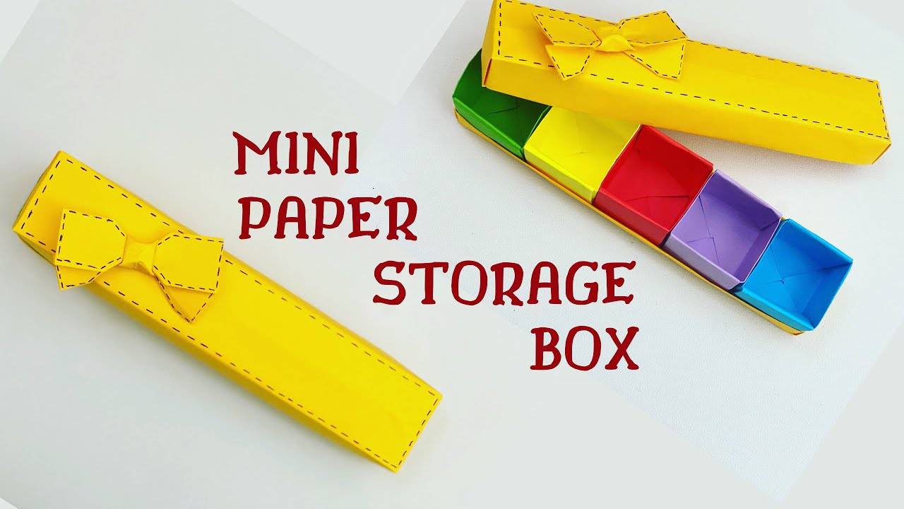 DIY MINI PAPER STORAGE BOX / Paper Crafts For School / Paper Craft ...