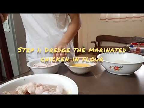Standard breading procedure of fried chicken - YouTube