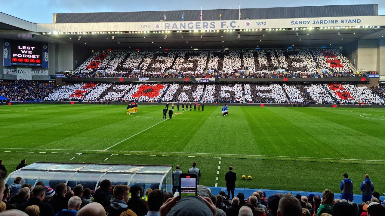 AMAZING REMEMBRANCE DISPLAY AT IBROX - Rangers 4-2 Ross County | Match ...