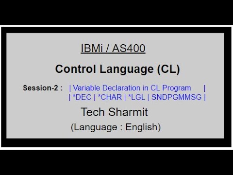 variable declaration in cl program | cl programming in as400 | variables in cl program | - YouTube