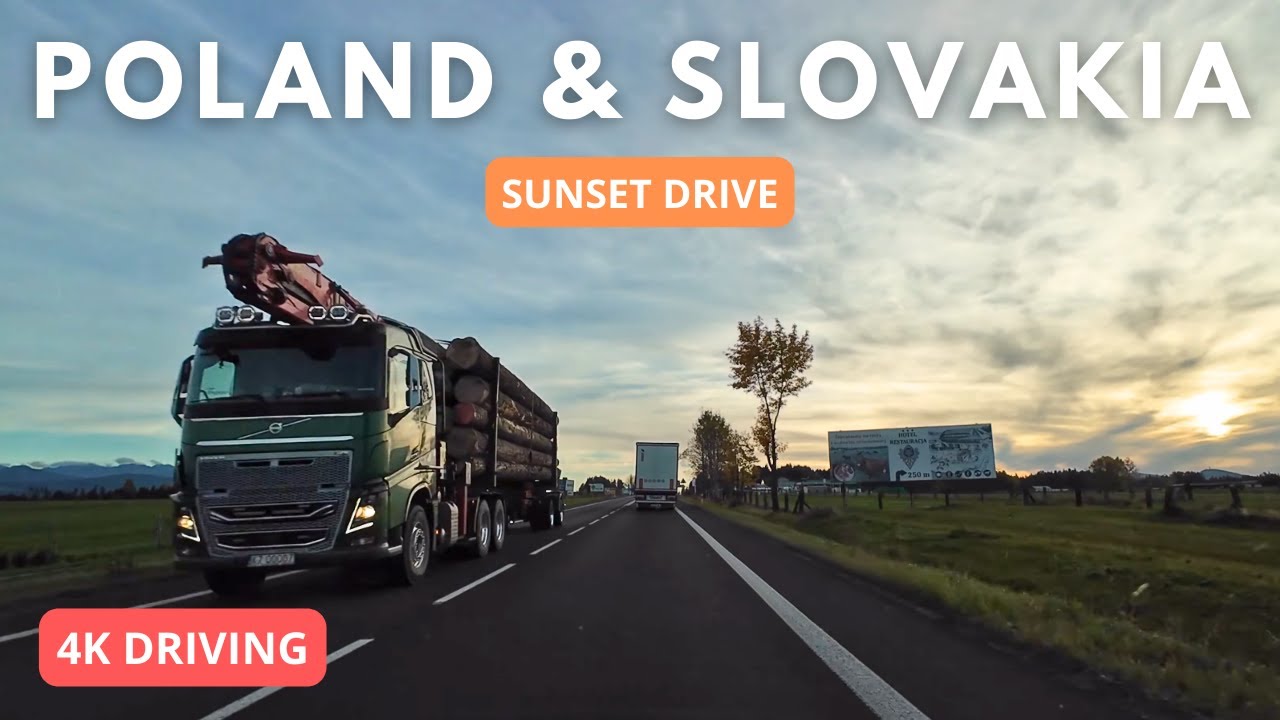 Sunset Driving from Poland to Slovakia: 4K October 2023 - YouTube