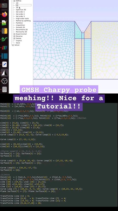 GMSH FEM Mesh Script Ultra Fast Motion Tutorial!!! - YouTube